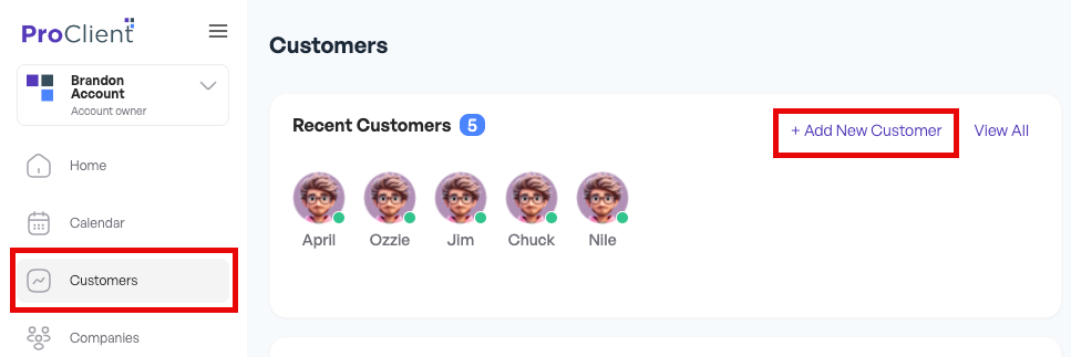 Adding a New Client – ProClient